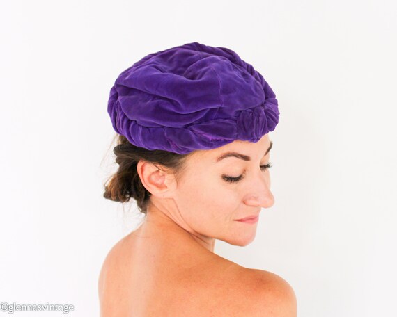 1920s-1930s Purple Silk Velvet Hat 20s Purple Velvet Beret - Etsy