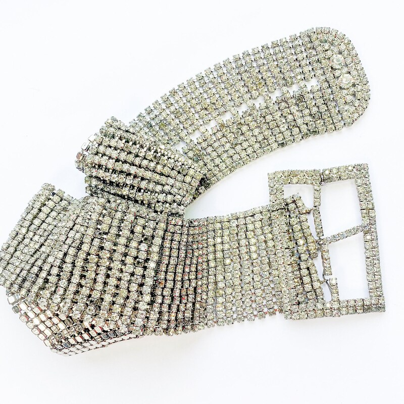 Rhinestone Belt - Etsy