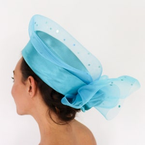 1980s Turquoise Blue Sequin Hat 80s Bright Blue Turquoise Hat Kentucky ...