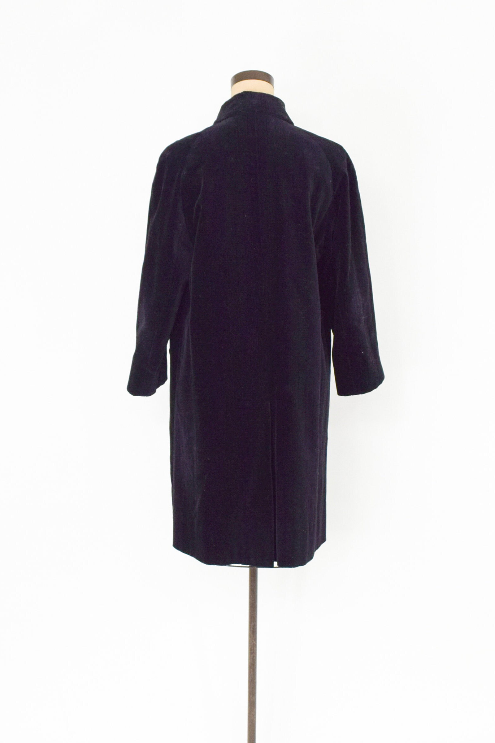 1960s Black Velvet Coat 60s Black Double Breasted Coat - Etsy