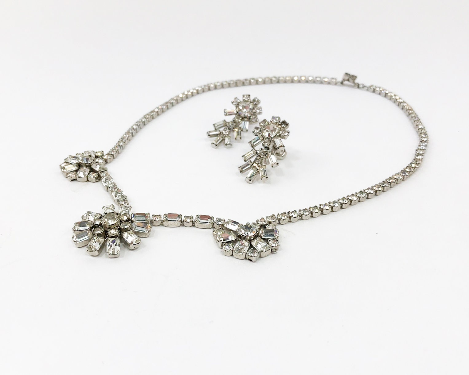 Weiss 1950s Rhinestone Necklace Set 50s Rhinestone Choker | Etsy