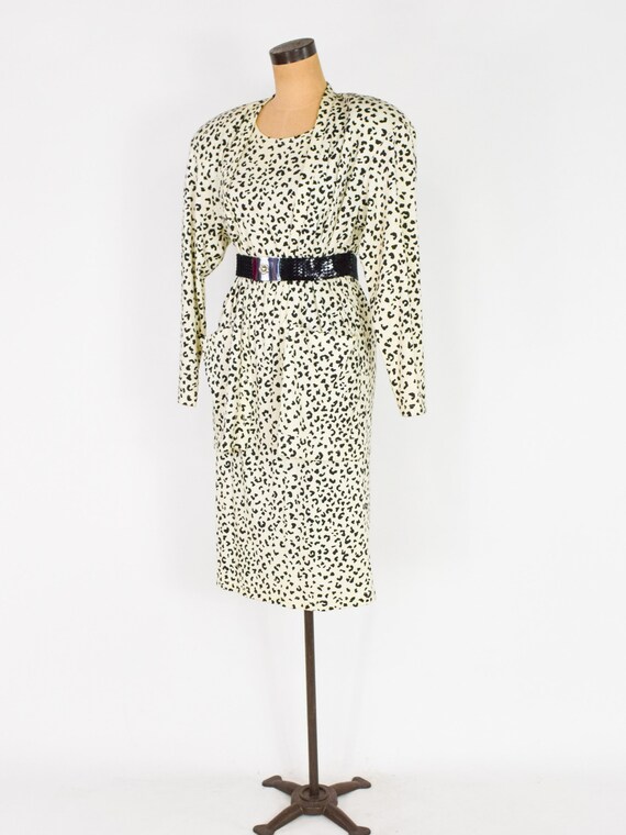 1980s Animal Print Cotton Knit Set | 80s Leopard Prin… - Gem