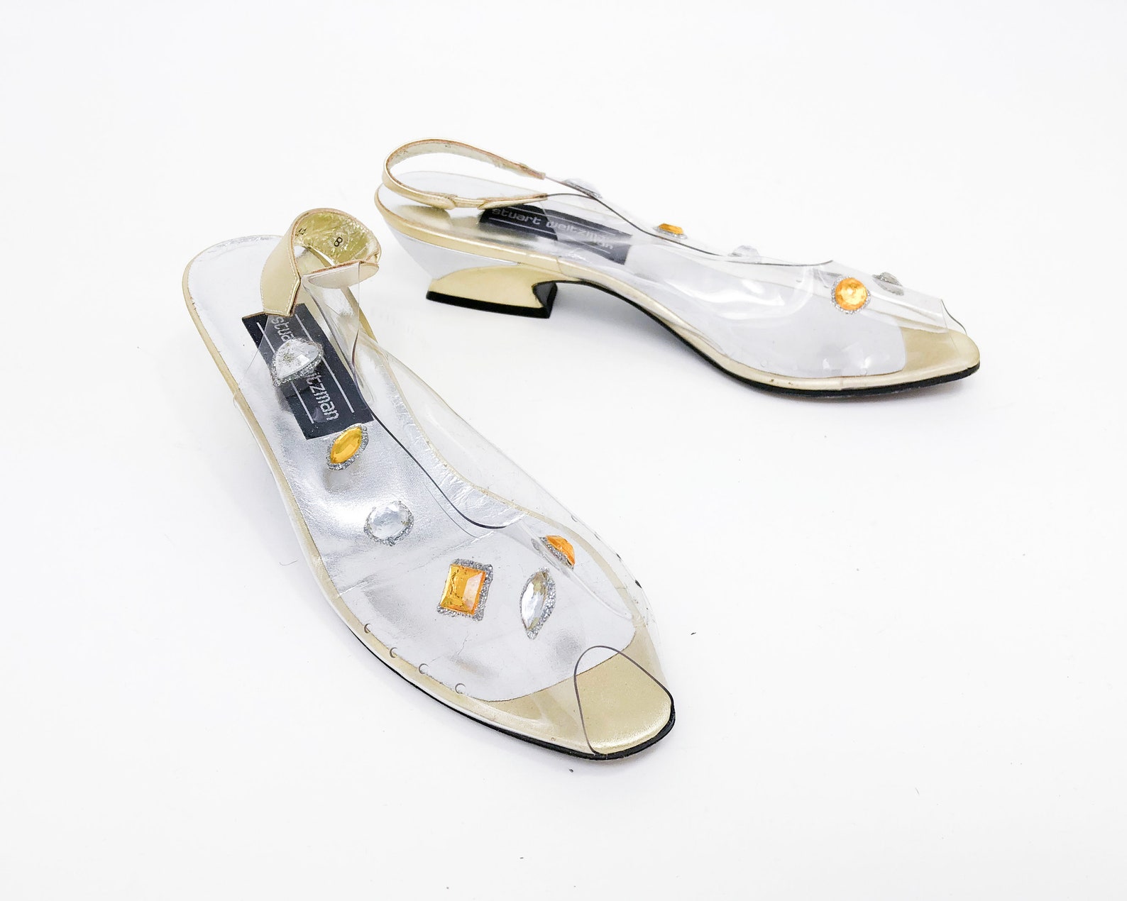 1980s Plastic Jeweled Flats 80s Plastic Jeweled Low Heels - Etsy