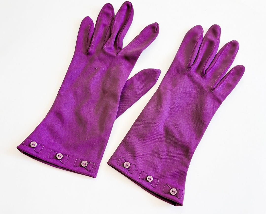 1960s Magenta Vintage Gloves | Purple Nylon Gloves - Etsy