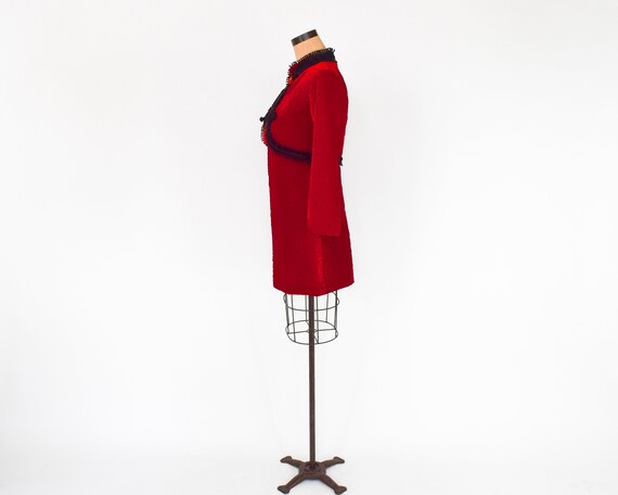 1960s Red Velvet Dress & Jacket | 60s Red Velvet Mini… - Gem