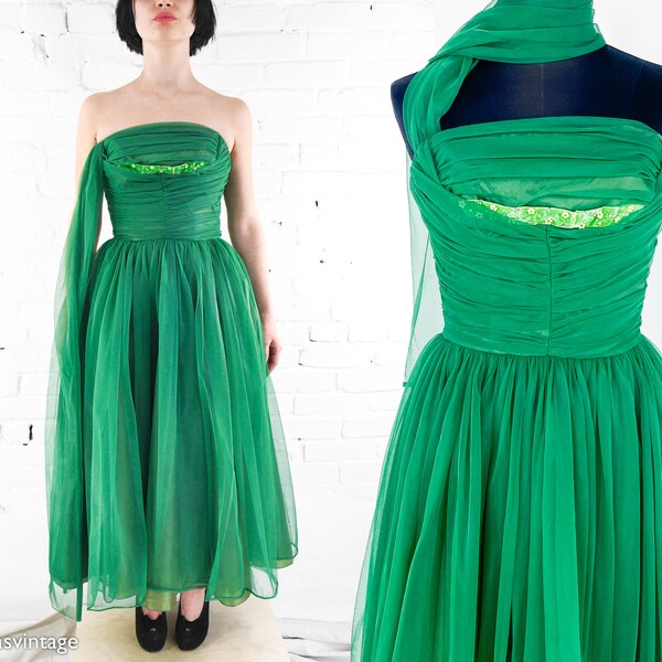 1950s Evening Gown - Etsy