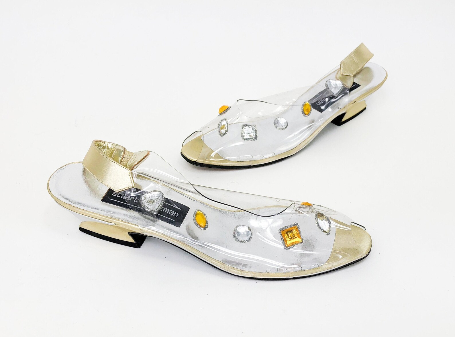 1980s Plastic Jeweled Flats 80s Plastic Jeweled Low Heels - Etsy