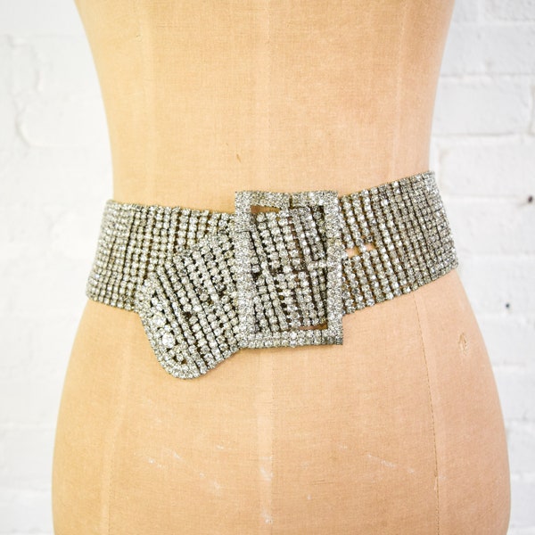 Rhinestone Belt - Etsy