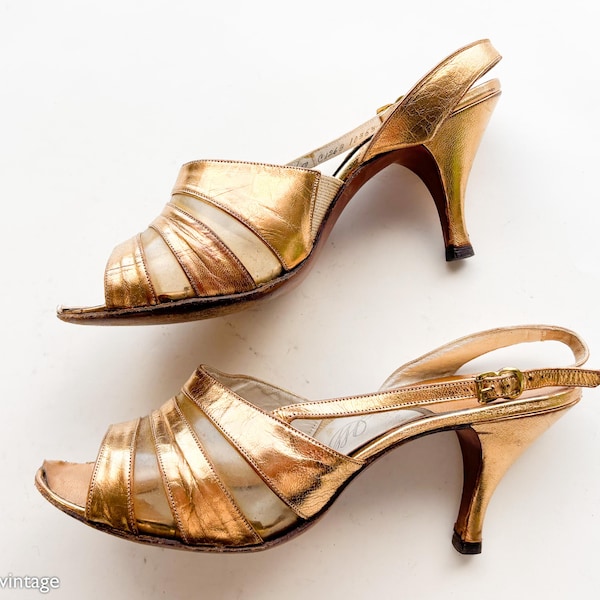 Gold Cage Heels - Etsy UK
