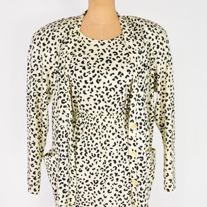 1980s Animal Print Cotton Knit Set 80s Leopard Print Skirt - Etsy