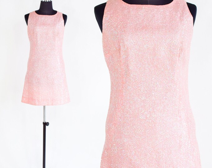 1960s Metallic Pink Mini Dress 60s Bubblegum Pink Shift Dress Twiggy Dress XS - Etsy