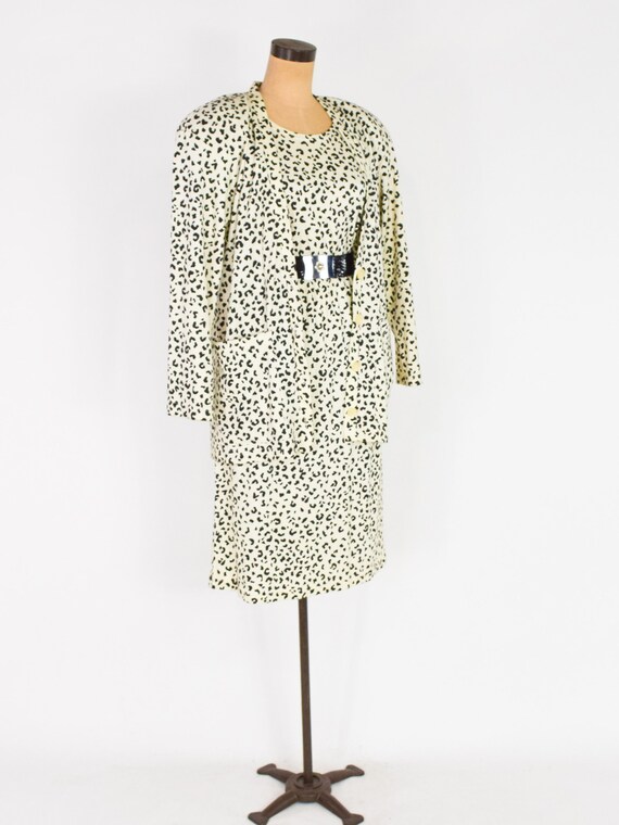 1980s Animal Print Cotton Knit Set | 80s Leopard Prin… - Gem