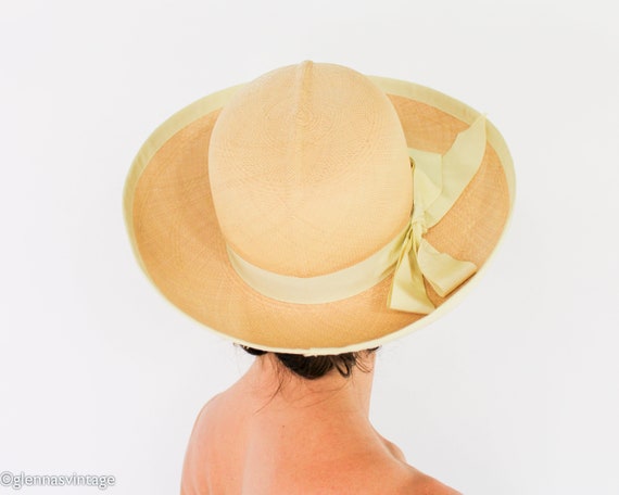 1980s Creme Straw Hat | 80s Woven Straw Summer Hat | … - Gem