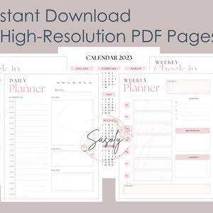 2023 Daily and Weekly Planner and Check-in Journal | Daily Planner ...