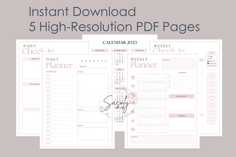 2023 Daily and Weekly Planner and Check-in Journal | Daily Planner ...