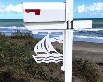 Mailbox Bracket - Ship's Wheel Sailboat Large 16x21 Inch, Custom ...