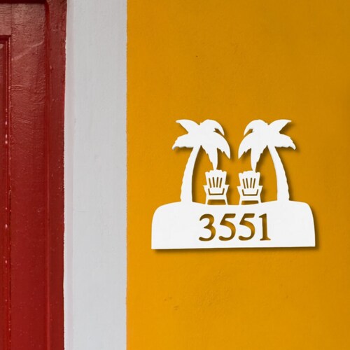 Address Plaque Palm Trees Personalized Sign Outdoor Decor - Etsy
