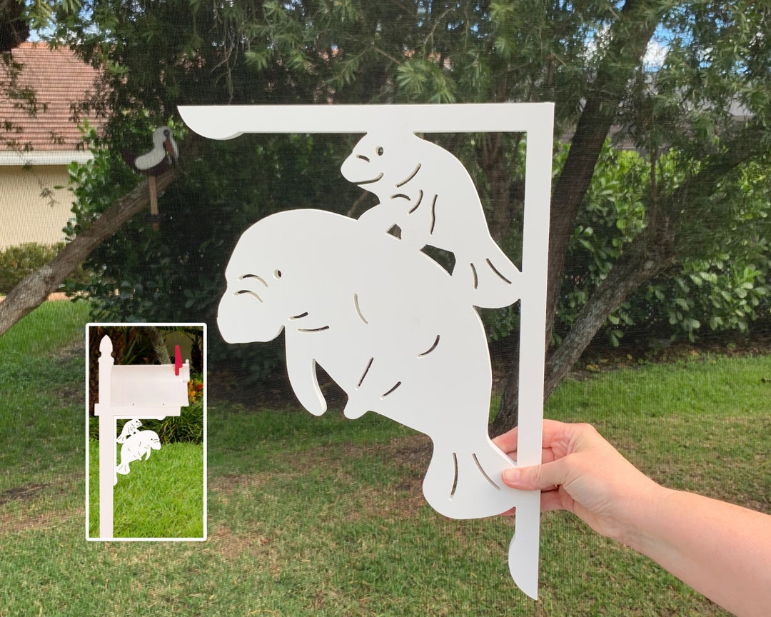 Manatee Mailbox Bracket – Coastal Outdoor Decor (12x16 Inch) - Etsy