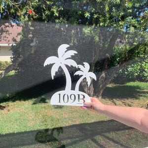 Address Plaque - Palm Trees, Personalized Sign, Outdoor Decor, Coastal ...