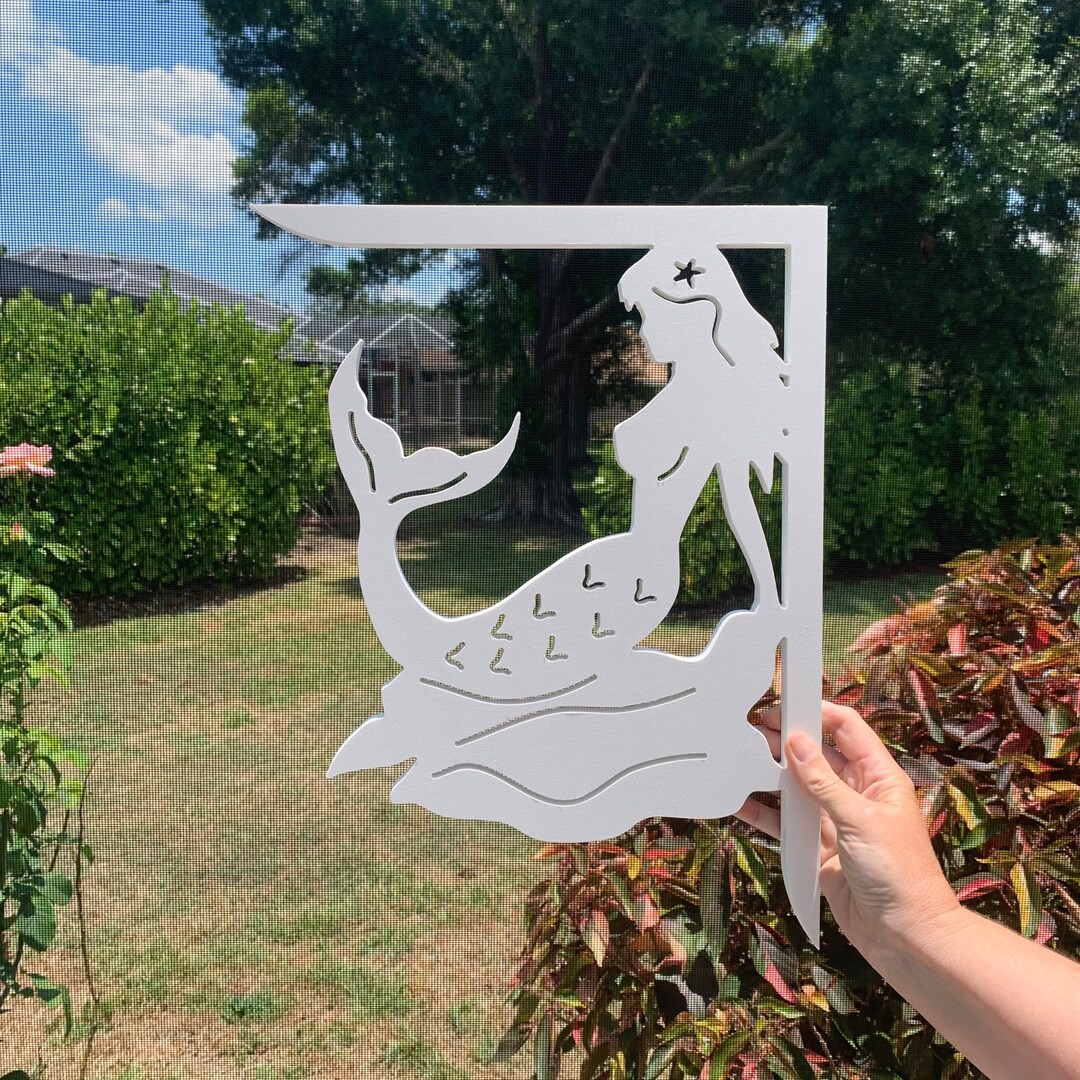 Mailbox Bracket - Mermaid on the Rocks, Medium 12x16 Inch, Custom ...