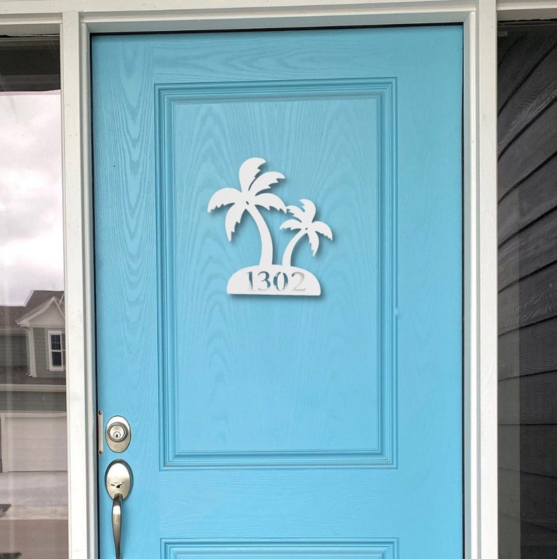 Address Plaque Palm Trees Personalized Sign Outdoor Decor - Etsy