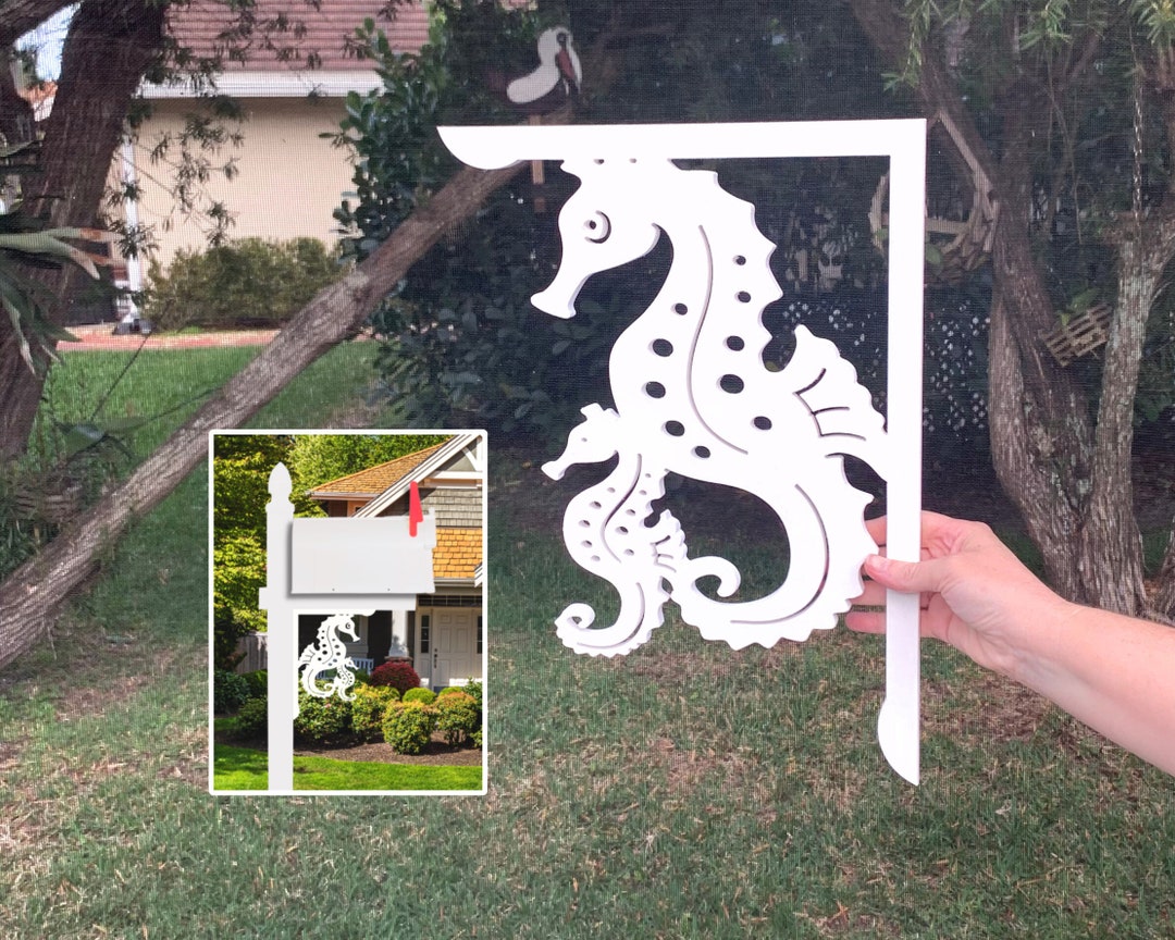 Mailbox Bracket - Seahorse W/baby Medium 12x16 Inch, Custom, Coastal ...