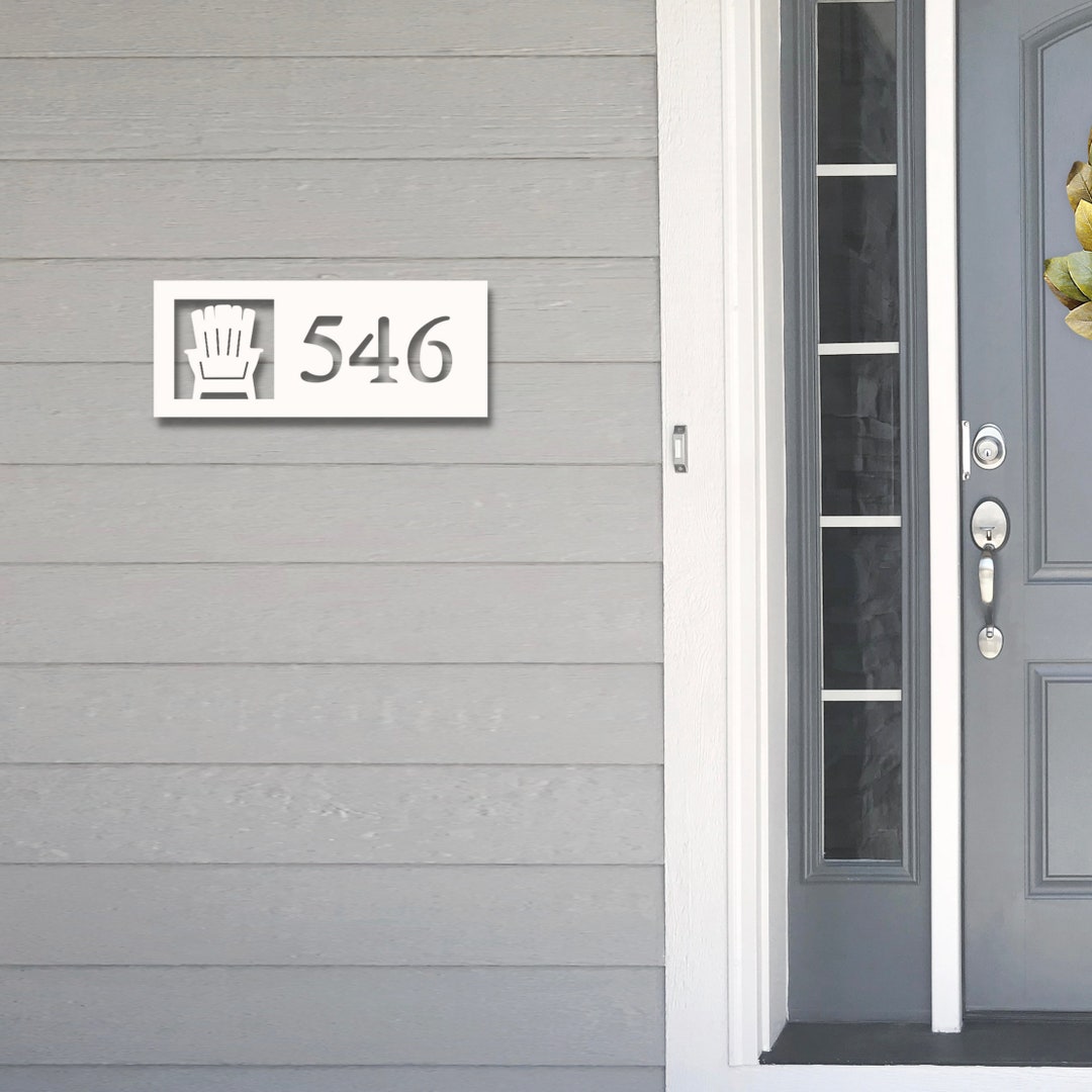 House Number Plaque Boxed - Adirondak, Address Plaque, Address Sign ...
