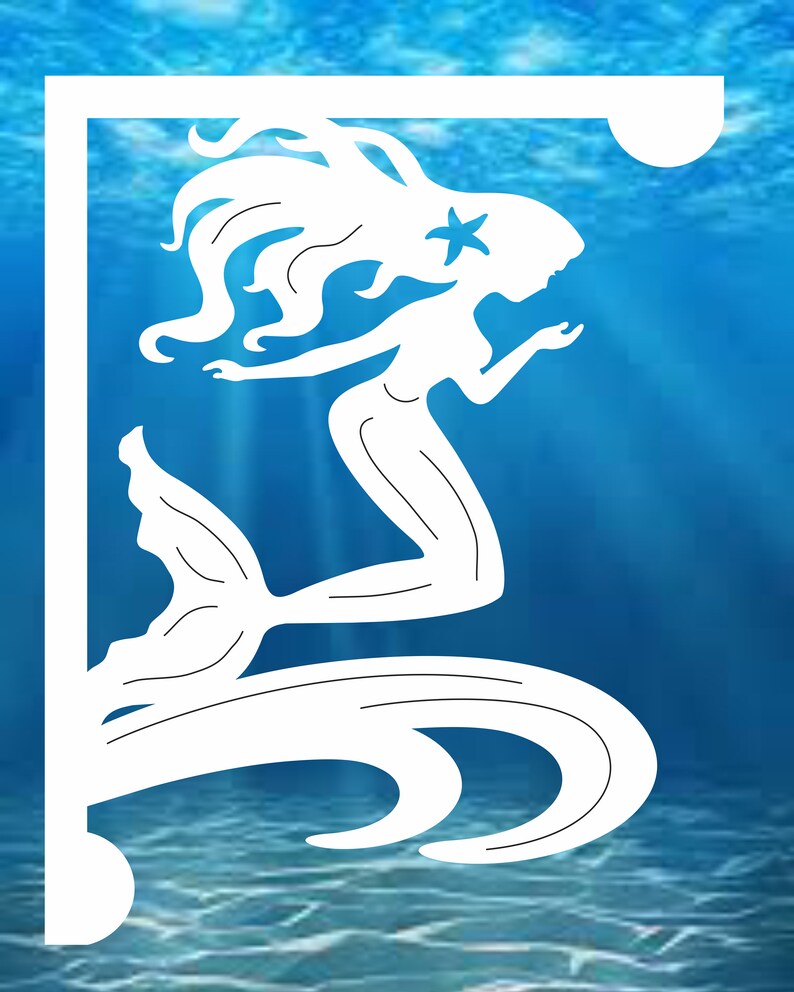 Mailbox Bracket Mermaid W/starfish Large 16x21 Inch Custom | Etsy