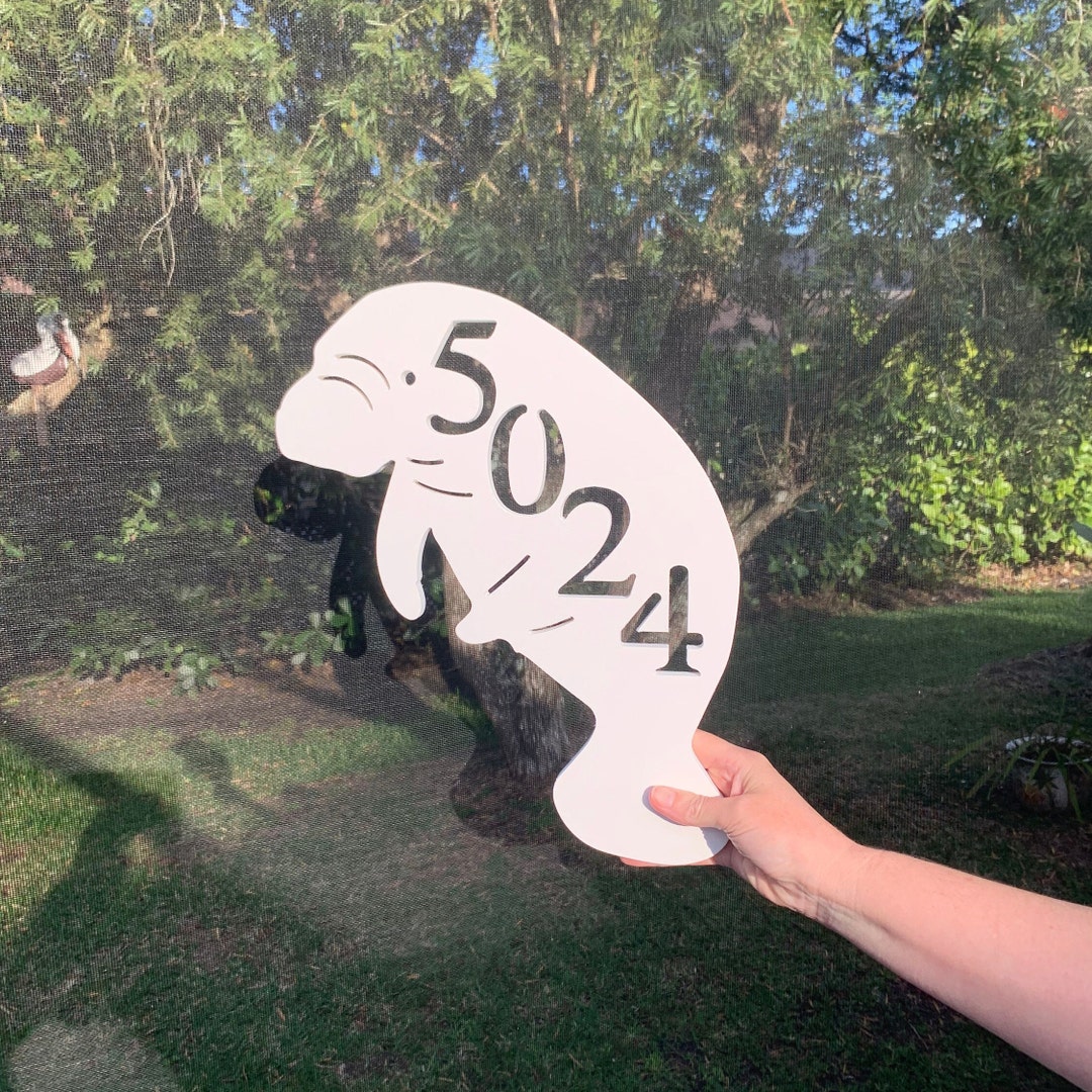 Manatee Address Plaque – Coastal Outdoor Decor, Personalized House ...