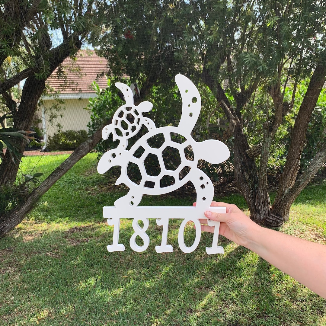 Address Sign, Turtle & Baby New, Address Plaque, Address Sign, Custom ...