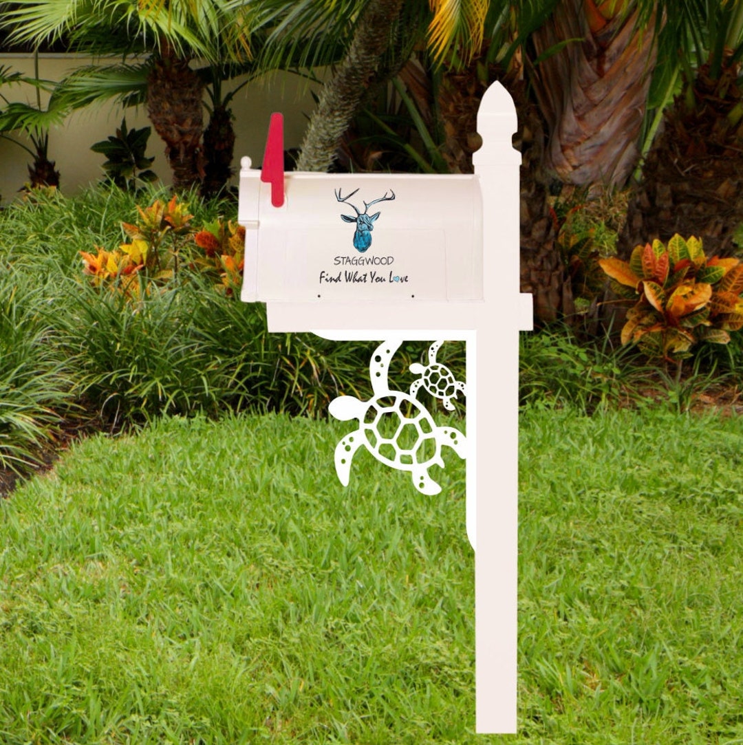 Mailbox Bracket Turtle 2022, Medium 12x16 Inch, Custom Mailbox, Coastal ...