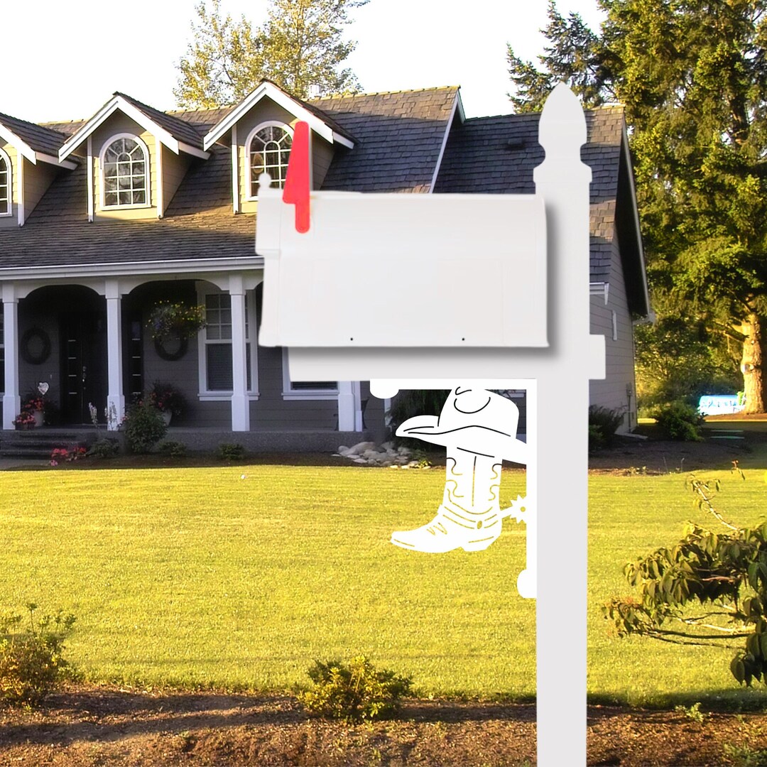 Mailbox, Corner Bracket Cowboy Boot Medium 12x16 Inch, Custom Mailbox ...