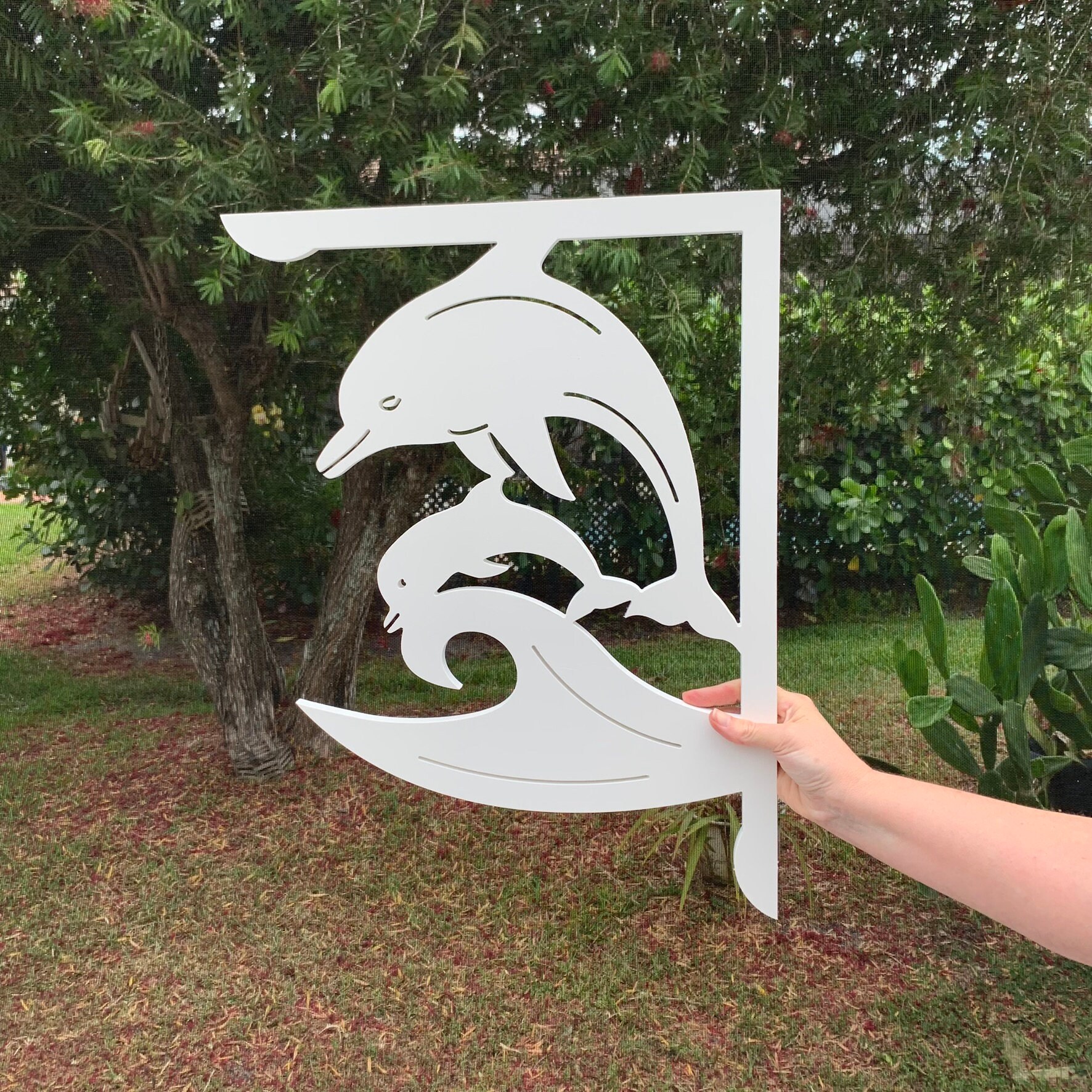 Dolphin Mailbox Bracket – Coastal Outdoor Decor (16x21 Inch) - Etsy