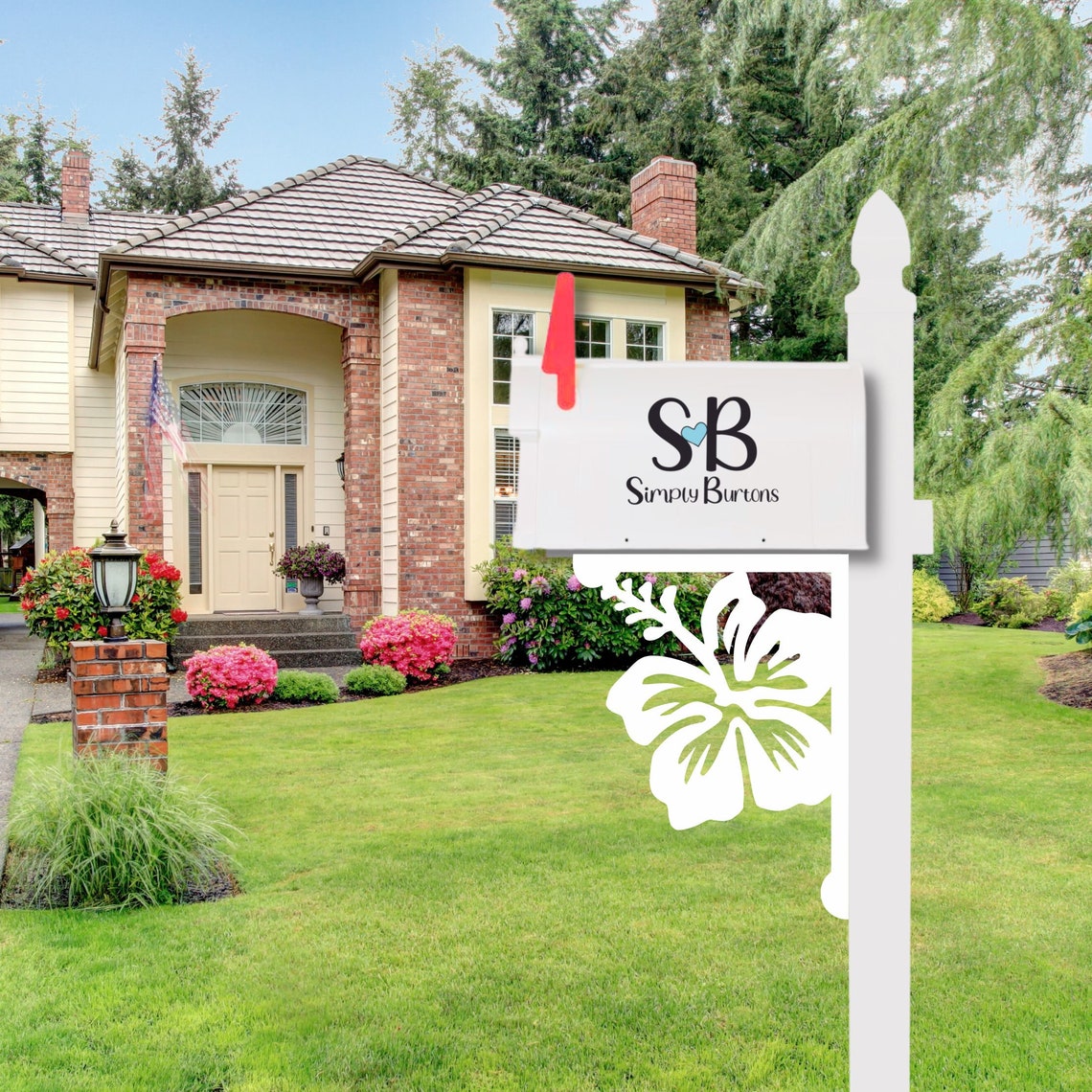 Mailbox Bracket Hibiscus Large 16x21 Inch Custom Mailbox - Etsy