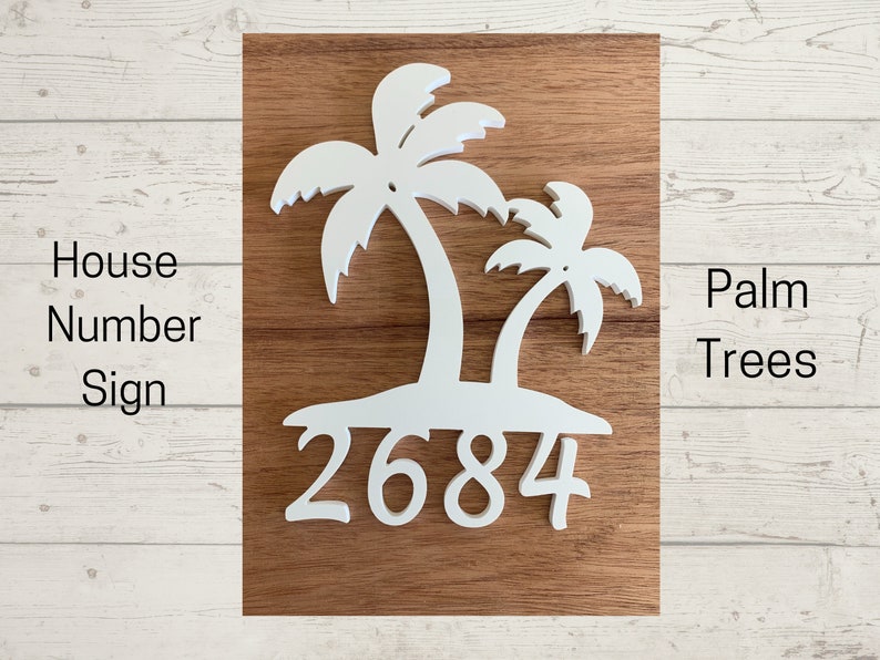 Address Sign Palm Tree Double Address Plaque Address Sign - Etsy