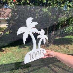 Address Plaque - Palm Trees, Personalized Sign, Outdoor Decor, Coastal ...