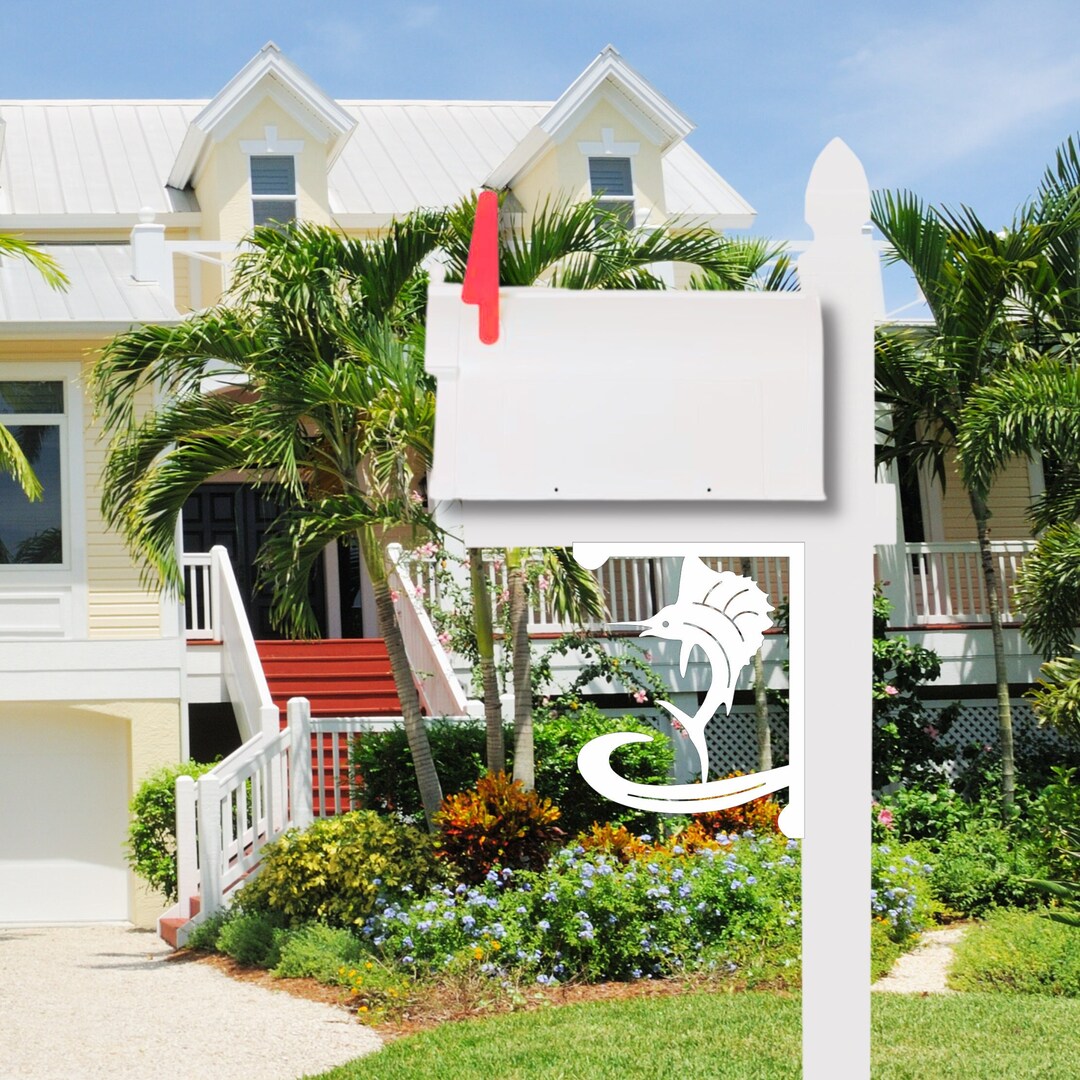 Sailfish Mailbox Bracket – Coastal Outdoor Decor, 12x16 Inch - Etsy