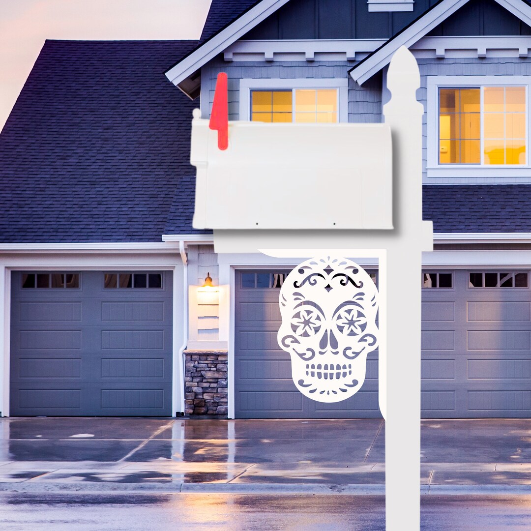 Mailbox Bracket - Candy Skull Medium 12x16 Inch, Custom Mailbox ...
