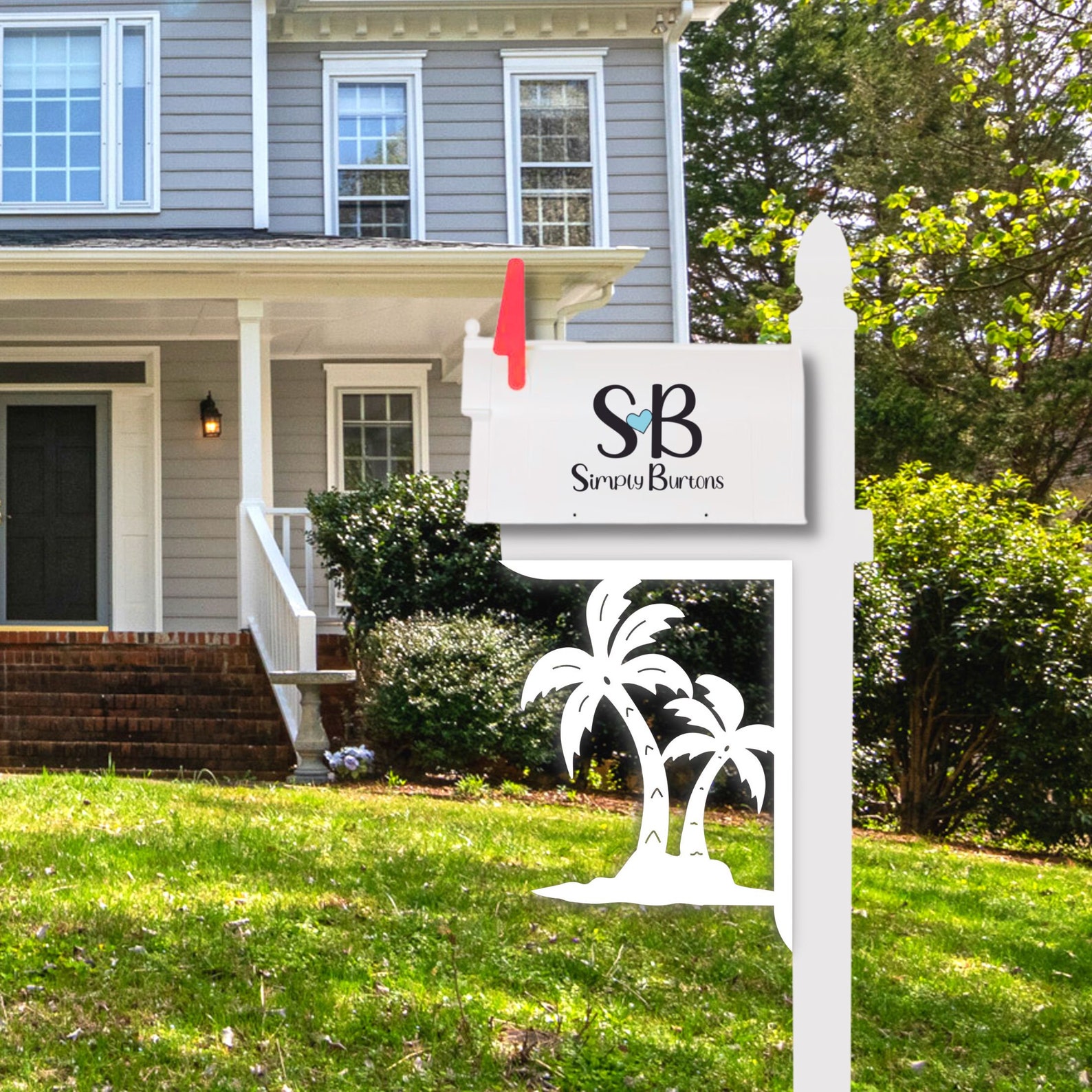 Mailbox Bracket Palm Tree Double Large 16x21 Inch Custom - Etsy