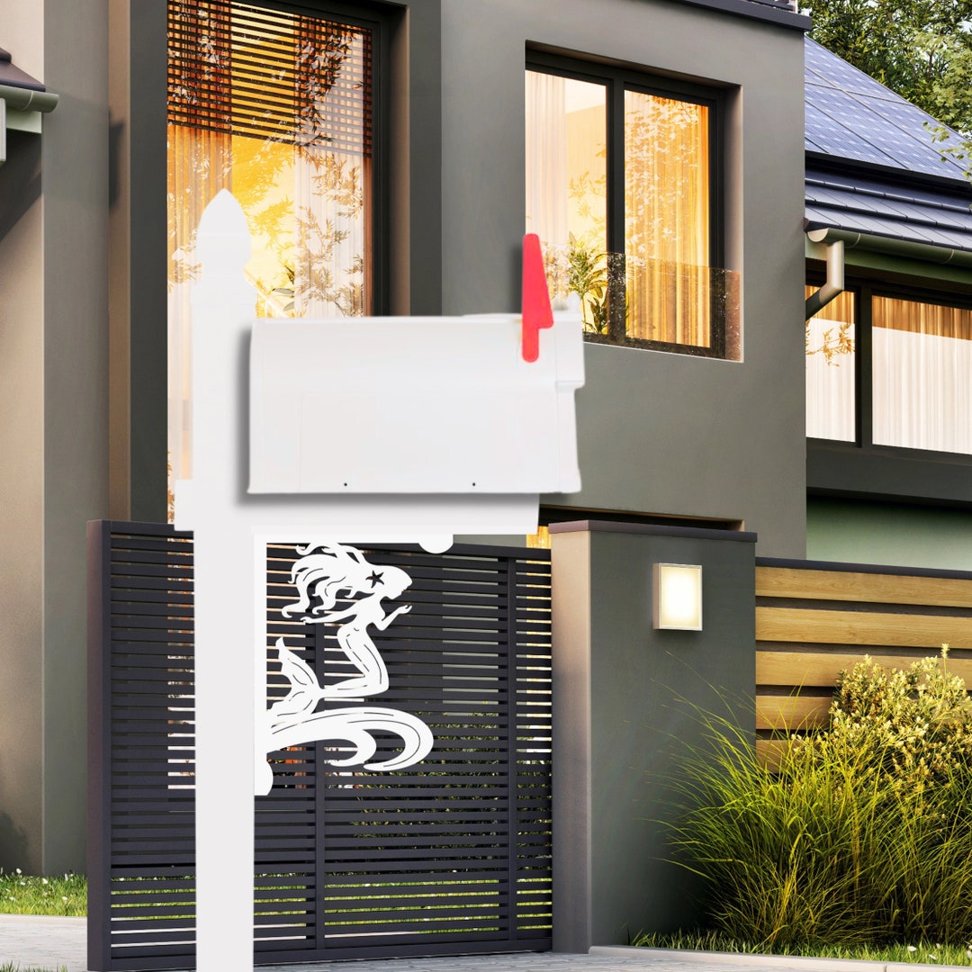 Mailbox Bracket - Mermaid W/starfish Medium 12x16 Inch, Custom Mailbox ...