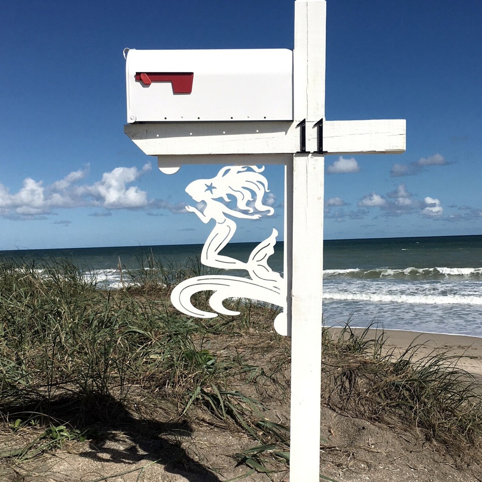 Mailbox Bracket Mermaid W/starfish Large 16x21 Inch Custom - Etsy