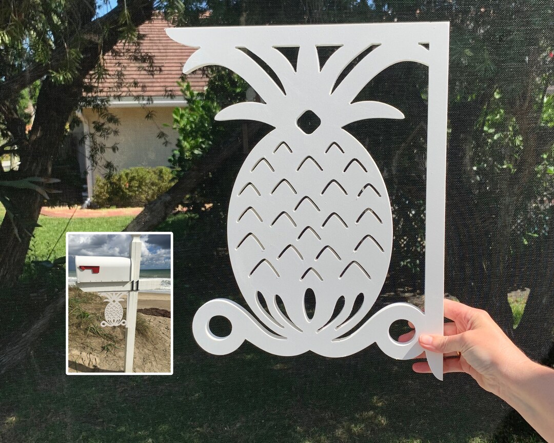 Mailbox Bracket - Pineapple Original, Medium 12x16 Inch, Custom Mailbox ...