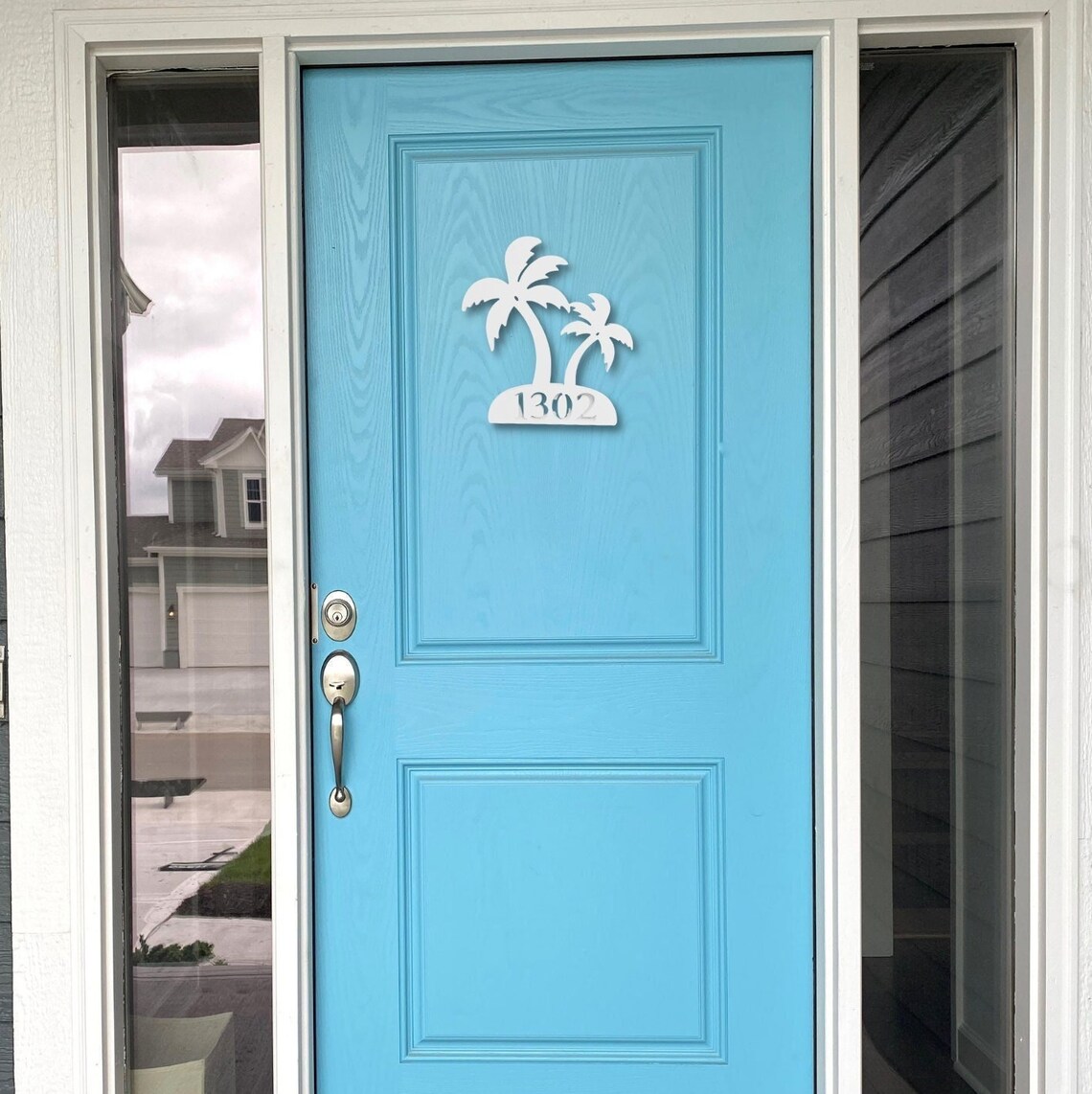 Address Plaque Palm Trees Personalized Sign Outdoor Decor - Etsy