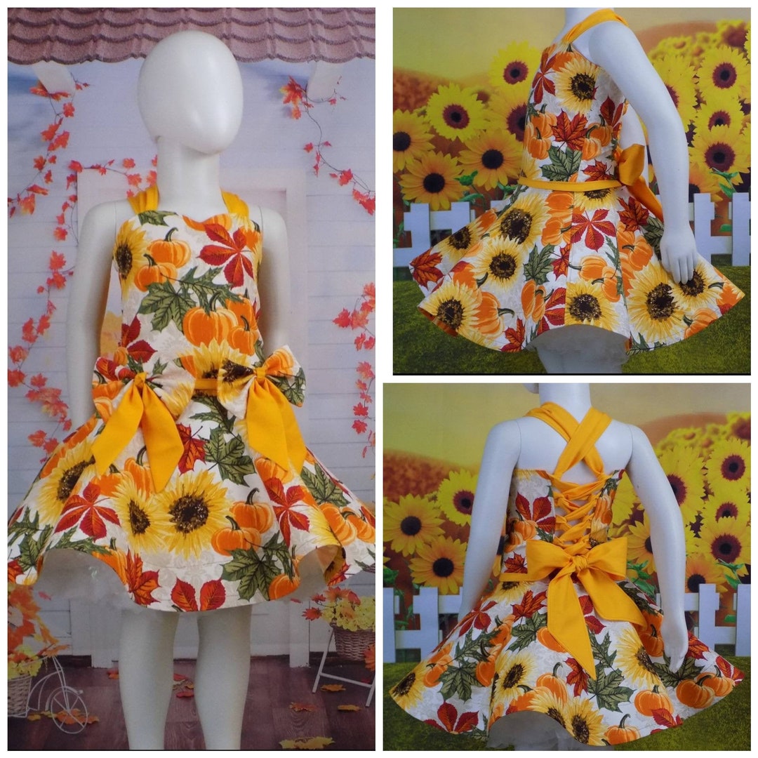 Girls Sunflower Outfit, Pageant Wear, OOC, Sunflower Dress, Fall ...