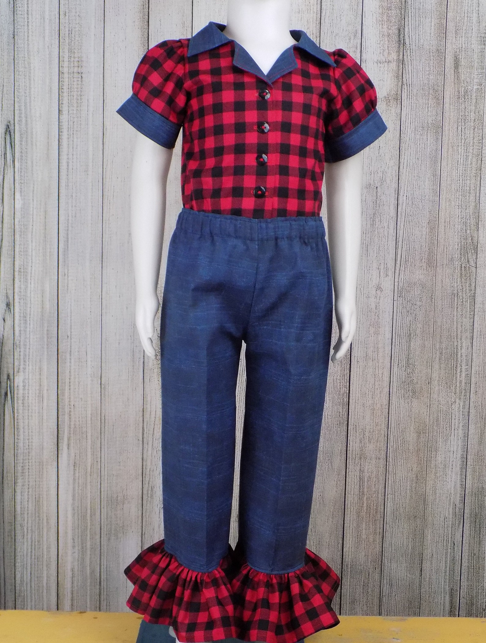 Girls Lumberjack Outfit Pageant OOC Denim Wear Lumberjack | Etsy