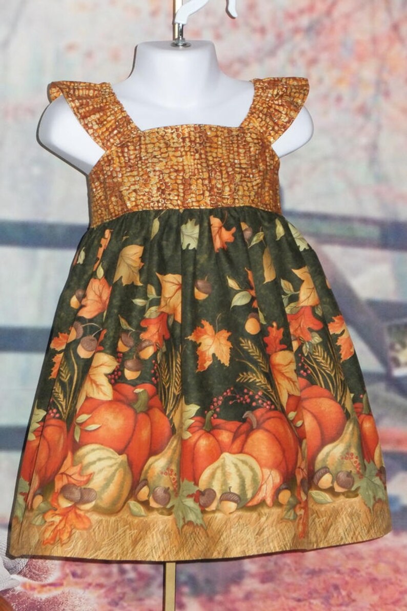 Girls, Thanksgiving Dress, Toddler, Fall Dress, Pumpkin Dress, Autumn ...