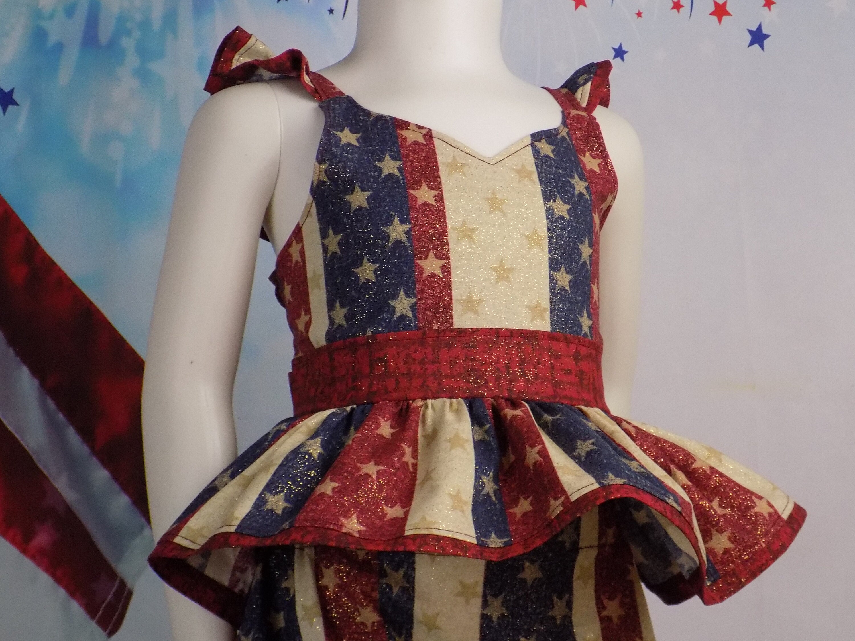Patriotic Pageant Wear, Girls, Western, Outfit, Patriotic Dress, Red ...