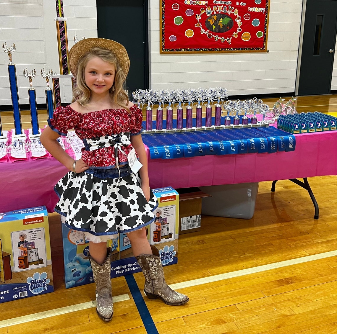 Girl Cow Outfit Western Wear Cowgirl Pageant Cow Dress - Etsy