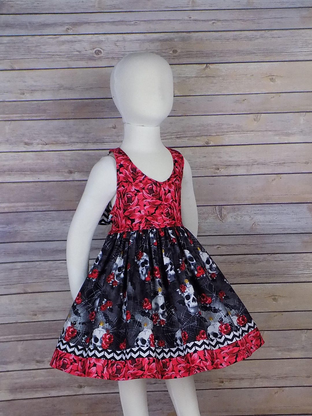 Girl Skull Dress, Day of the Dead, Halloween, Skeleton, Rose, Sugar ...