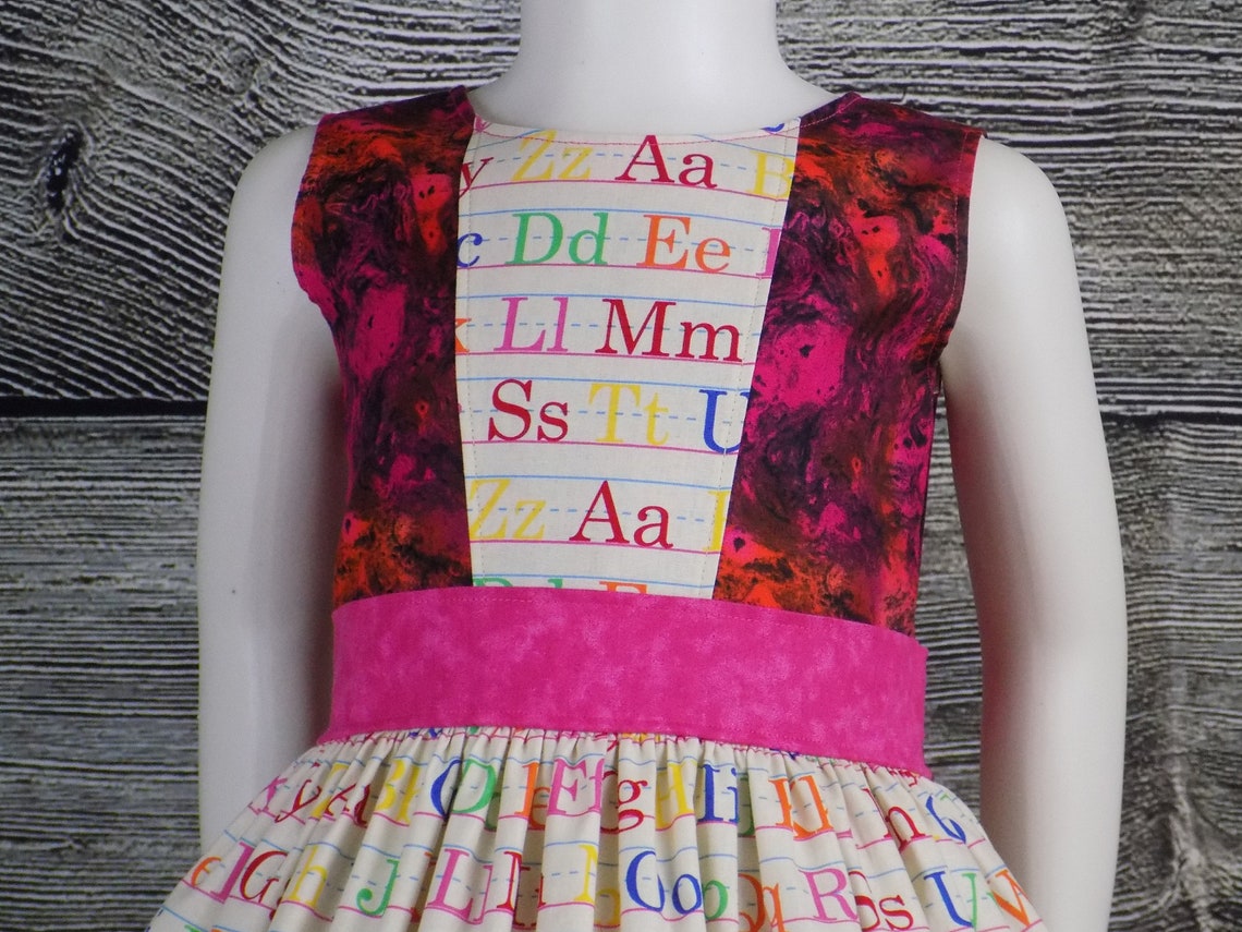 Girls ABC School Dress Outfit Back to School Alphabet | Etsy